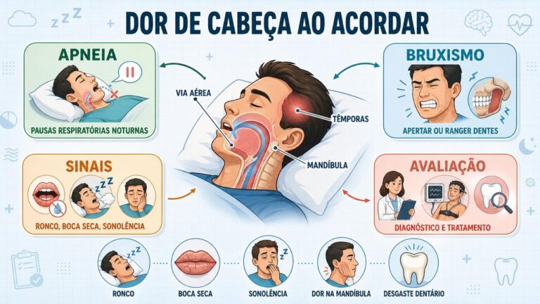 Acordar com dor de cabeça com frequência pode ser um dos primeiros ...