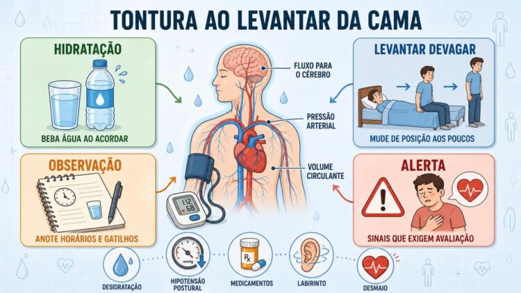 Acordar com tontura ao se levantar da cama pode ser um sinal precoce de ...